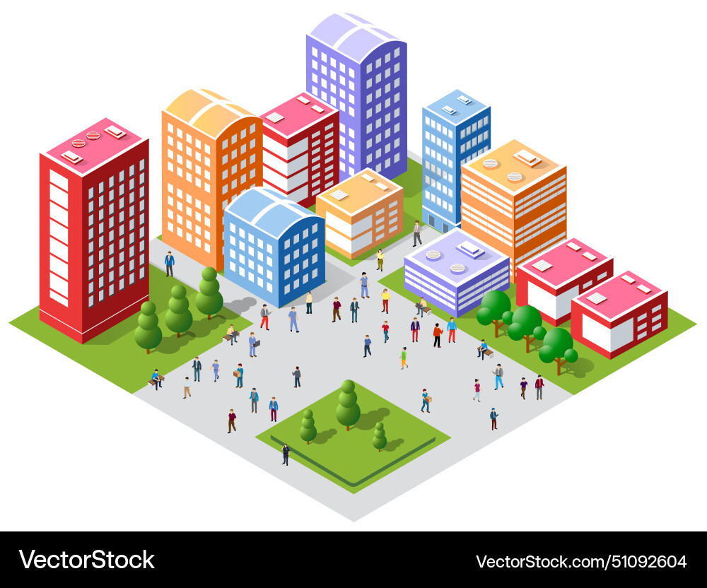A buildings isometric game asset art style 3d Vector Image