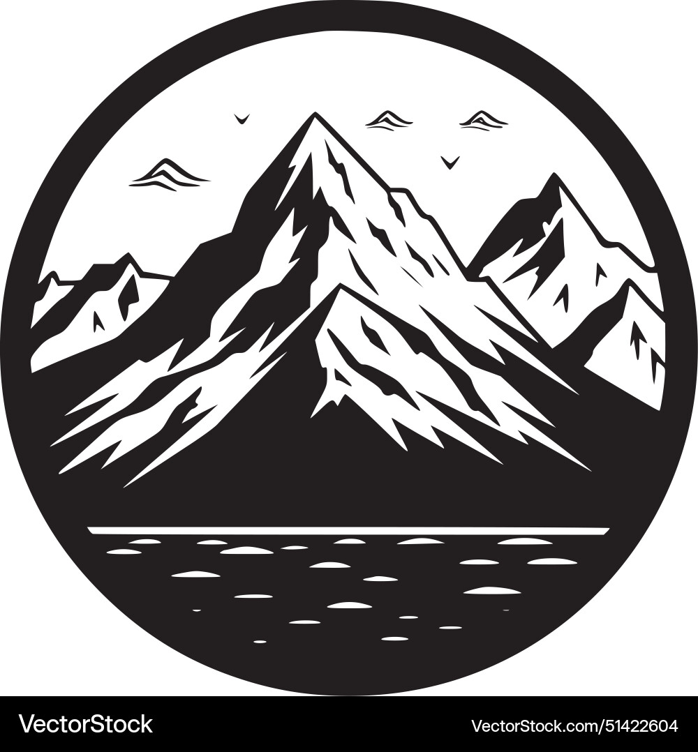 Berg - minimalistische und einfache Silhouette Vektorbild