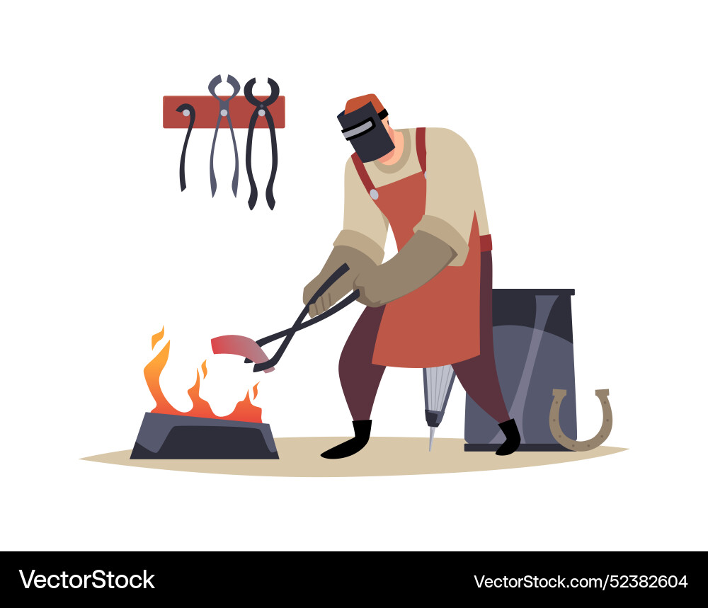 Blacksmith at work Royalty Free Vector Image - VectorStock
