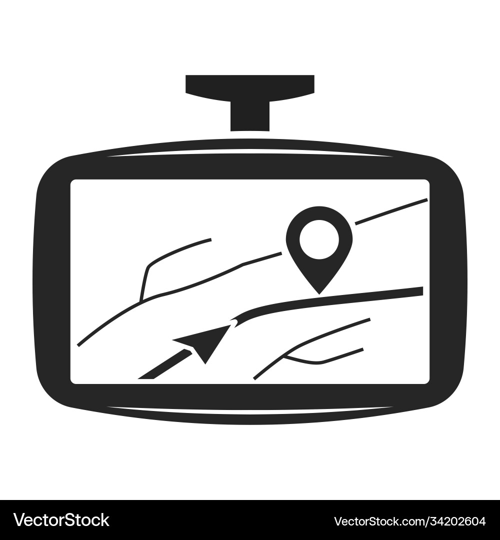 Car navigation bold black silhouette icon isolated
