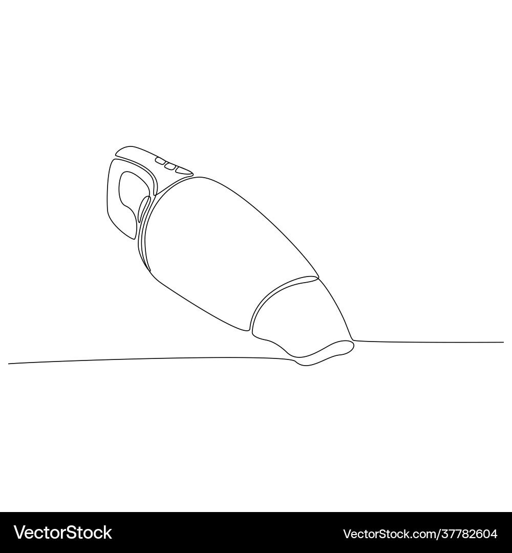 Continuous line vacuum cleaner Royalty Free Vector Image