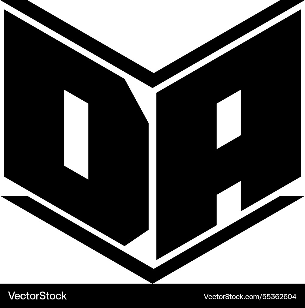 Da monogram logo with a modern and minimalist Vector Image