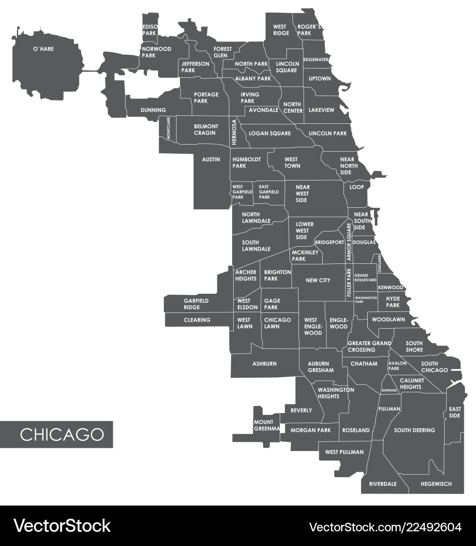 City of Chicago Street Map Vector Images (70)