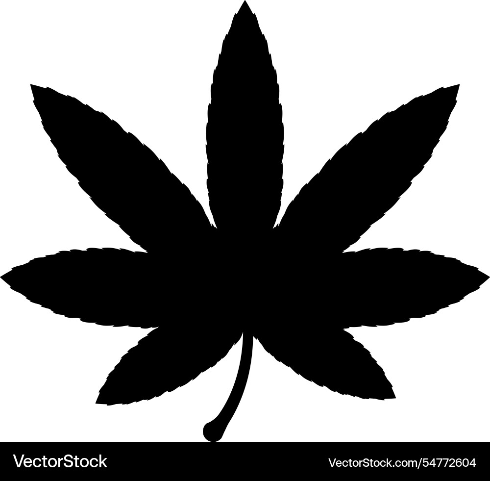 Marijuana leaf cannabis - icon Royalty Free Vector Image