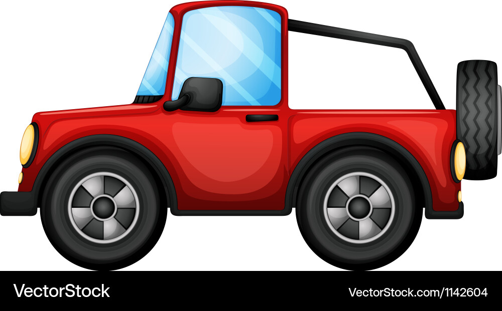 Off-Road Red Jeep Royalty Free Vector Image - VectorStock