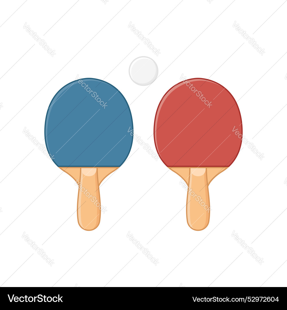 Ping pong icon in flat style racket and ball Vector Image