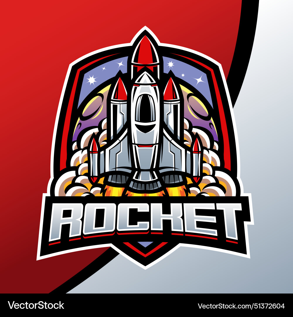 Rocket space mascot logo design Royalty Free Vector Image