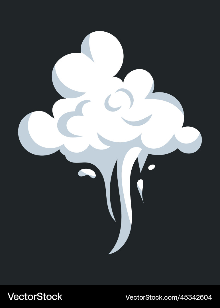 Smoke effect with curve cloud shape and moving Vector Image