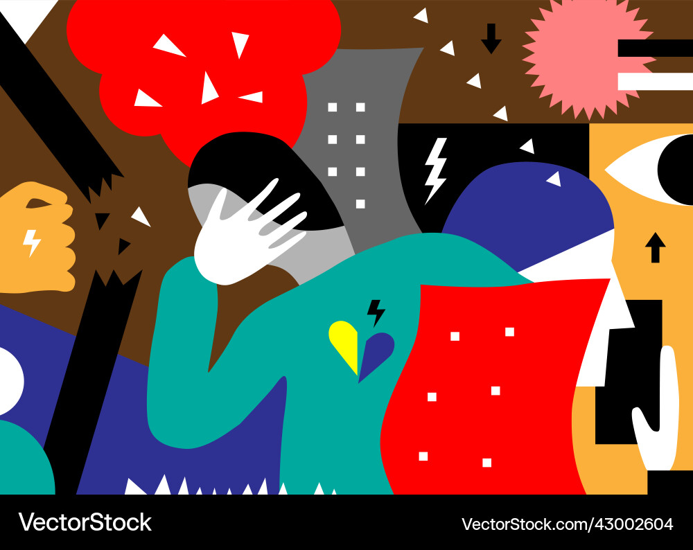 Stress problems in human life psychology Vector Image
