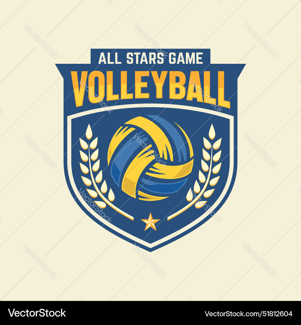 Volleyball championship logo emblem design Vector Image