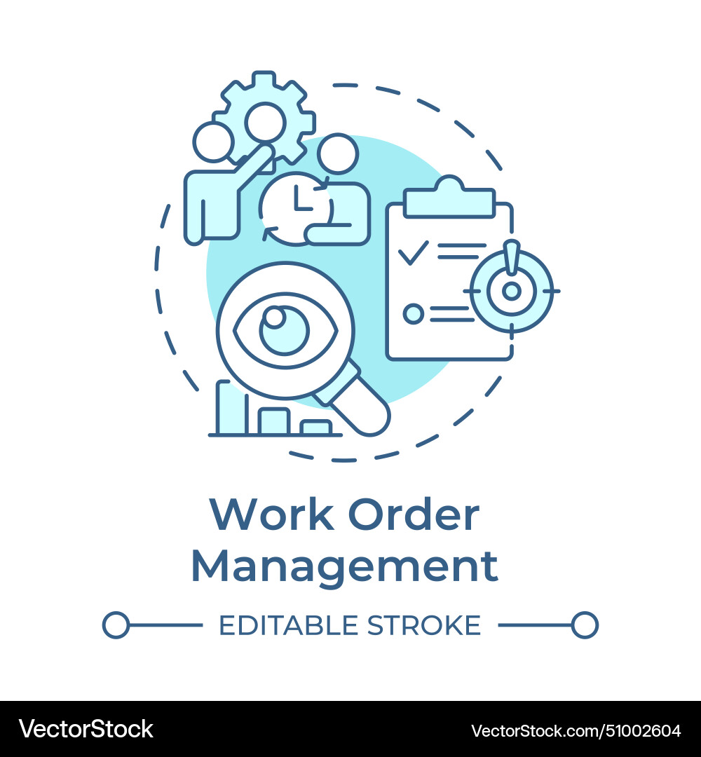 Work order management soft blue concept icon Vector Image