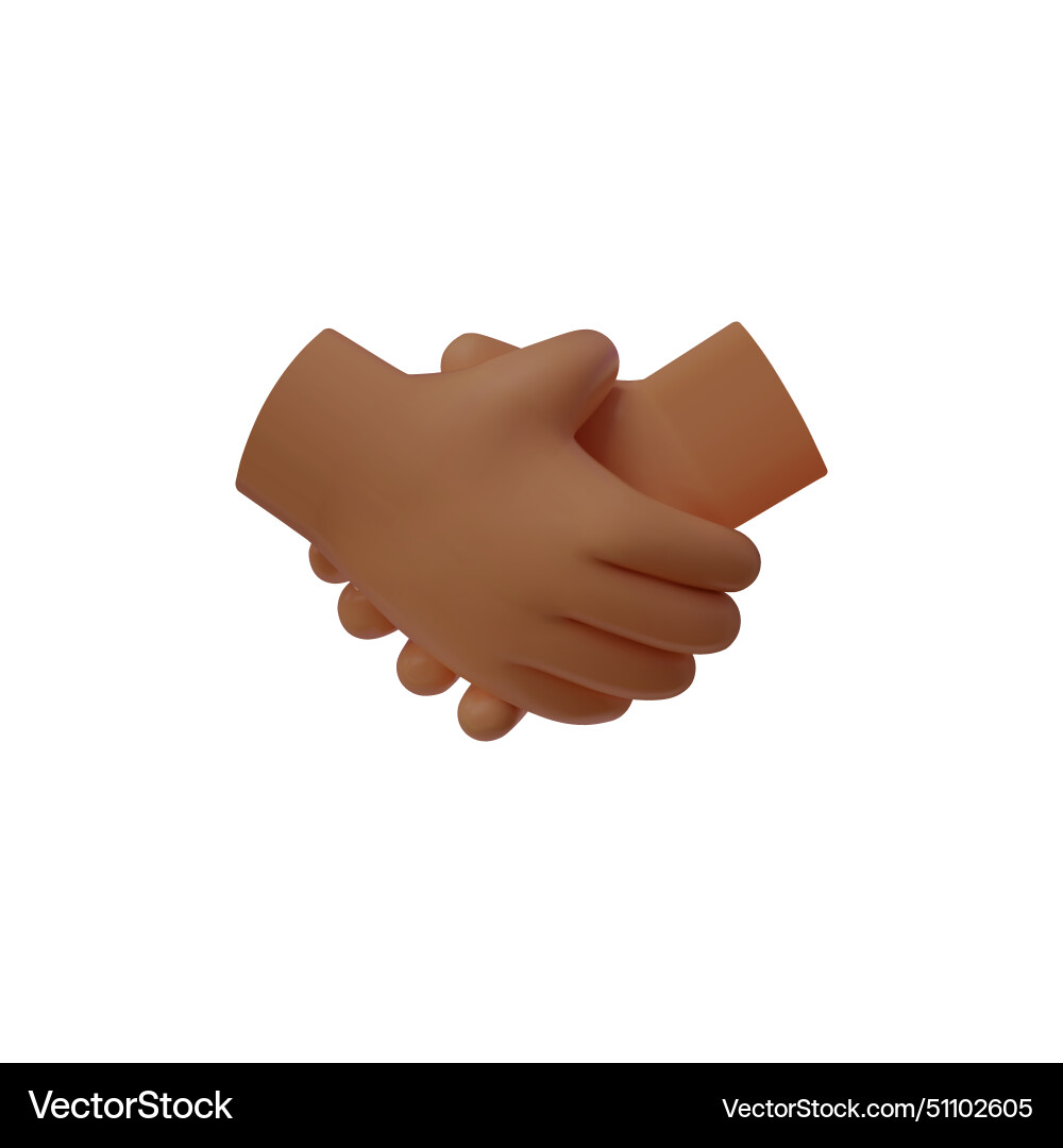 3d handshake agreement icon Royalty Free Vector Image