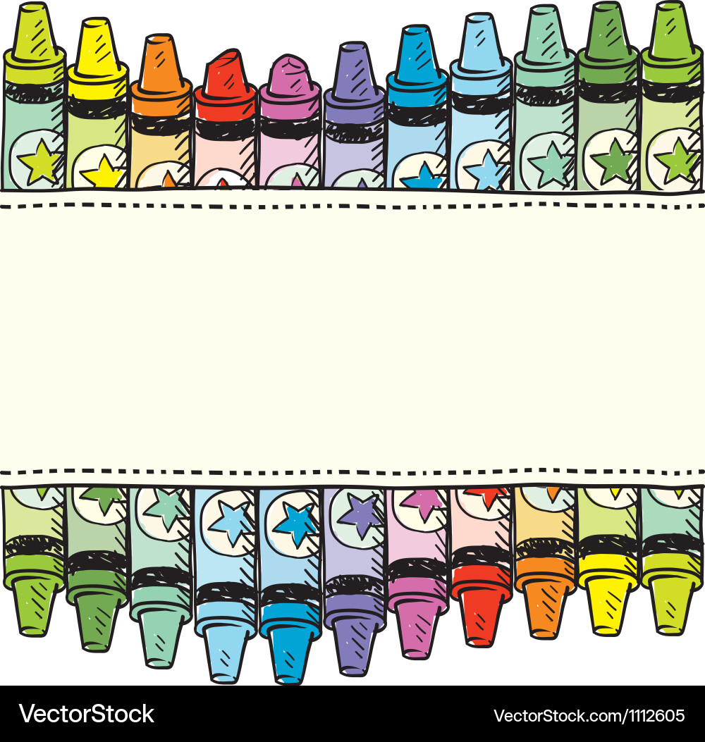 Colorful Crayon Doodle Label Royalty Free Vector Image