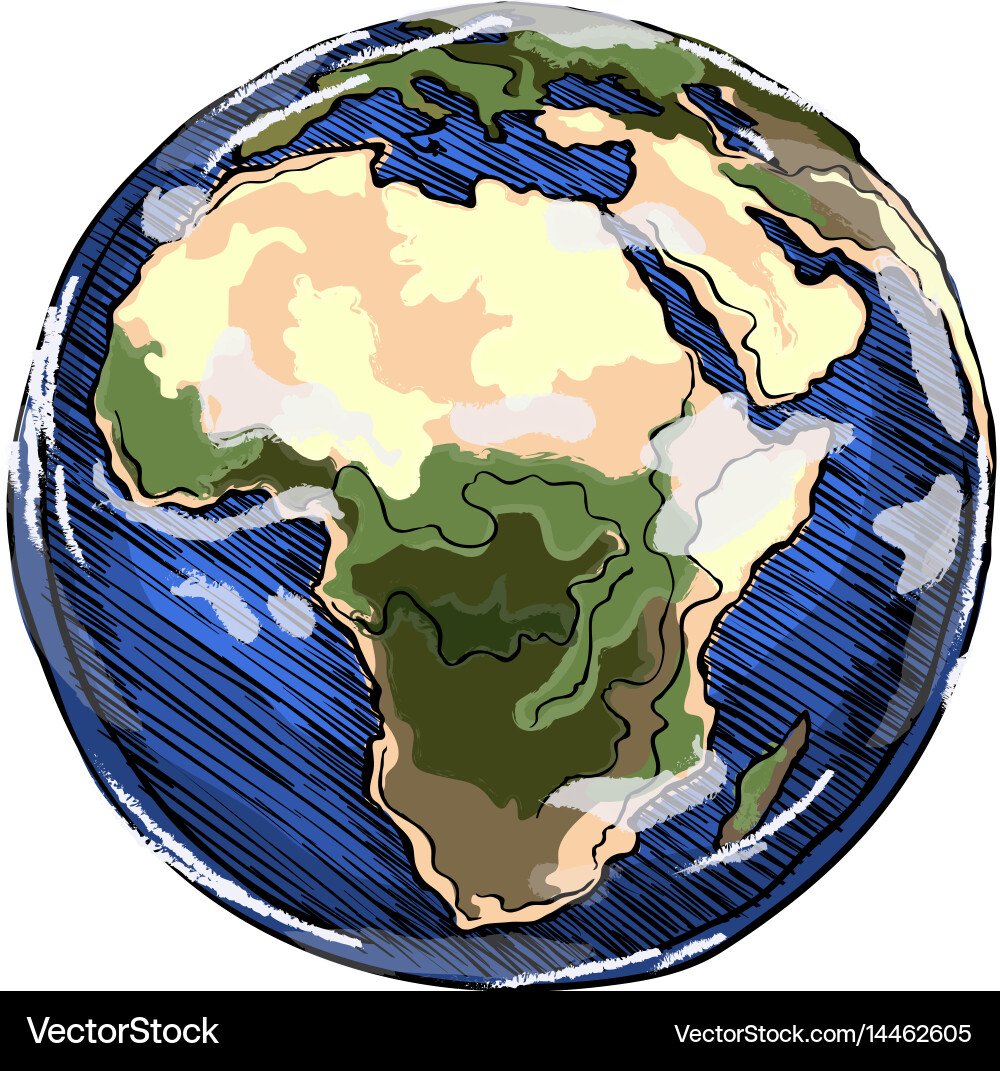 Globe africa continent Royalty Free Vector Image