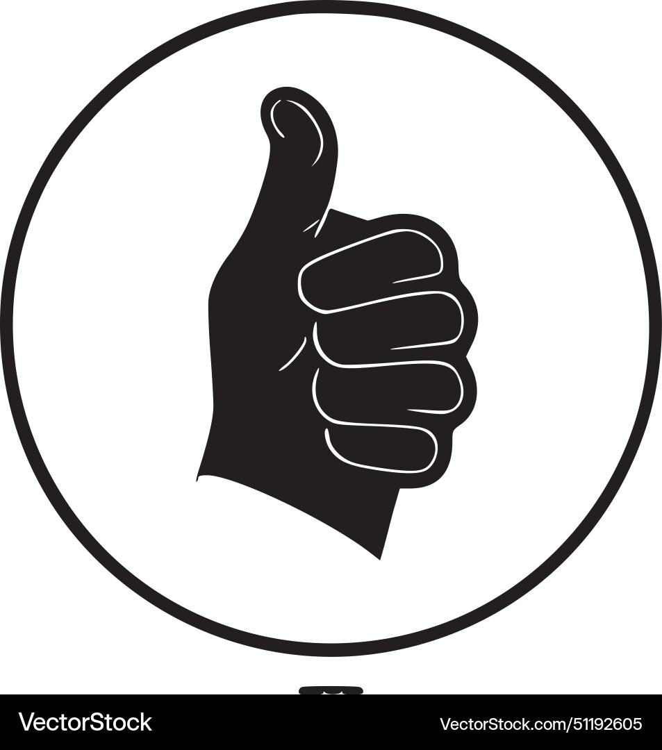 Hand - minimalist and flat logo Royalty Free Vector Image