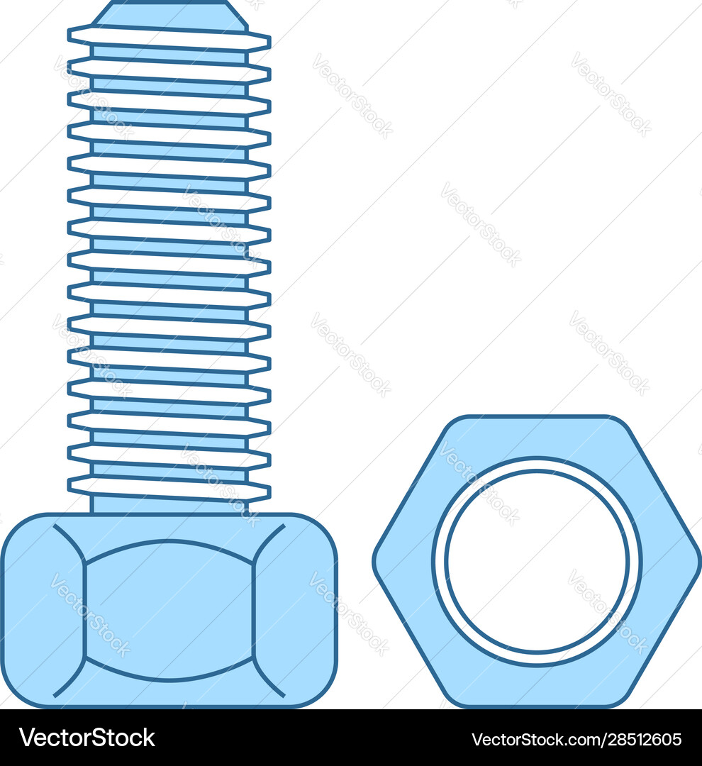 Icon of bolt and nut Royalty Free Vector Image