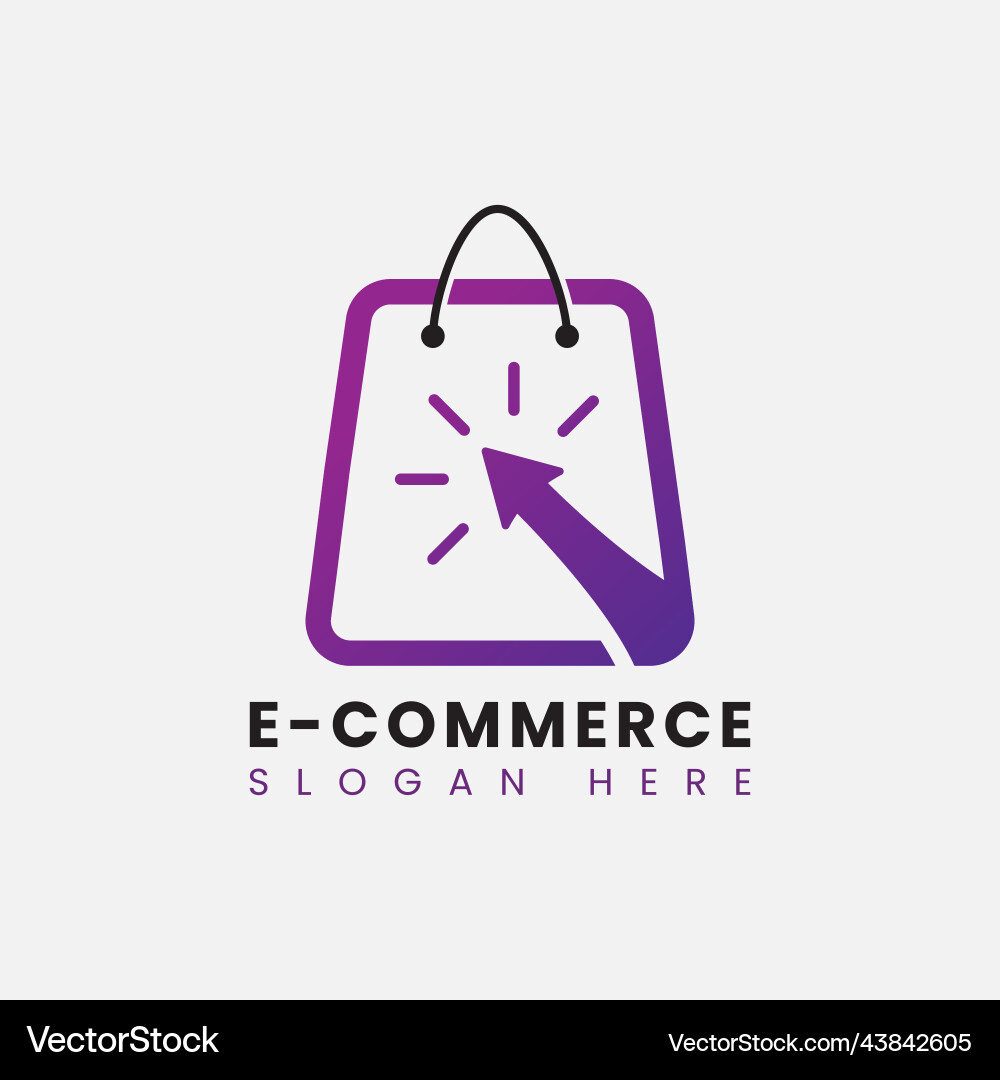 Modern ecommerce online shop store logo design Vector Image
