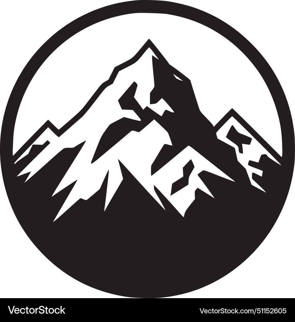 Mountain range - minimalist and flat logo Vector Image