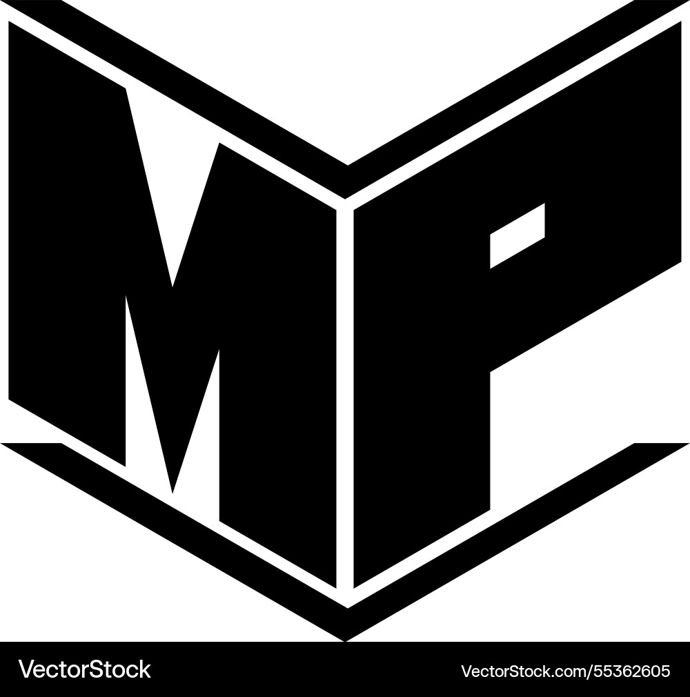 Mp monogram logo with a modern and minimalist Vector Image