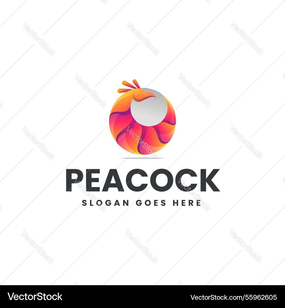 Peacock gradient colorful logo Royalty Free Vector Image