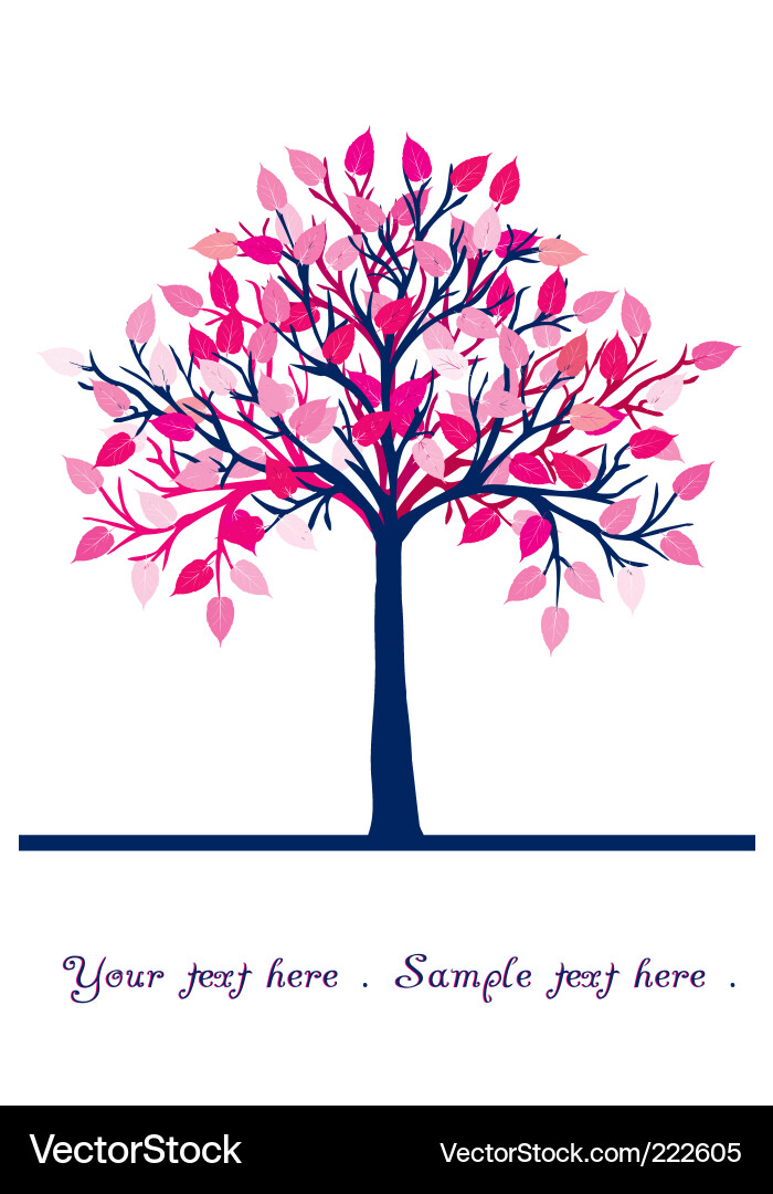 Pink tree Royalty Free Vector Image - VectorStock