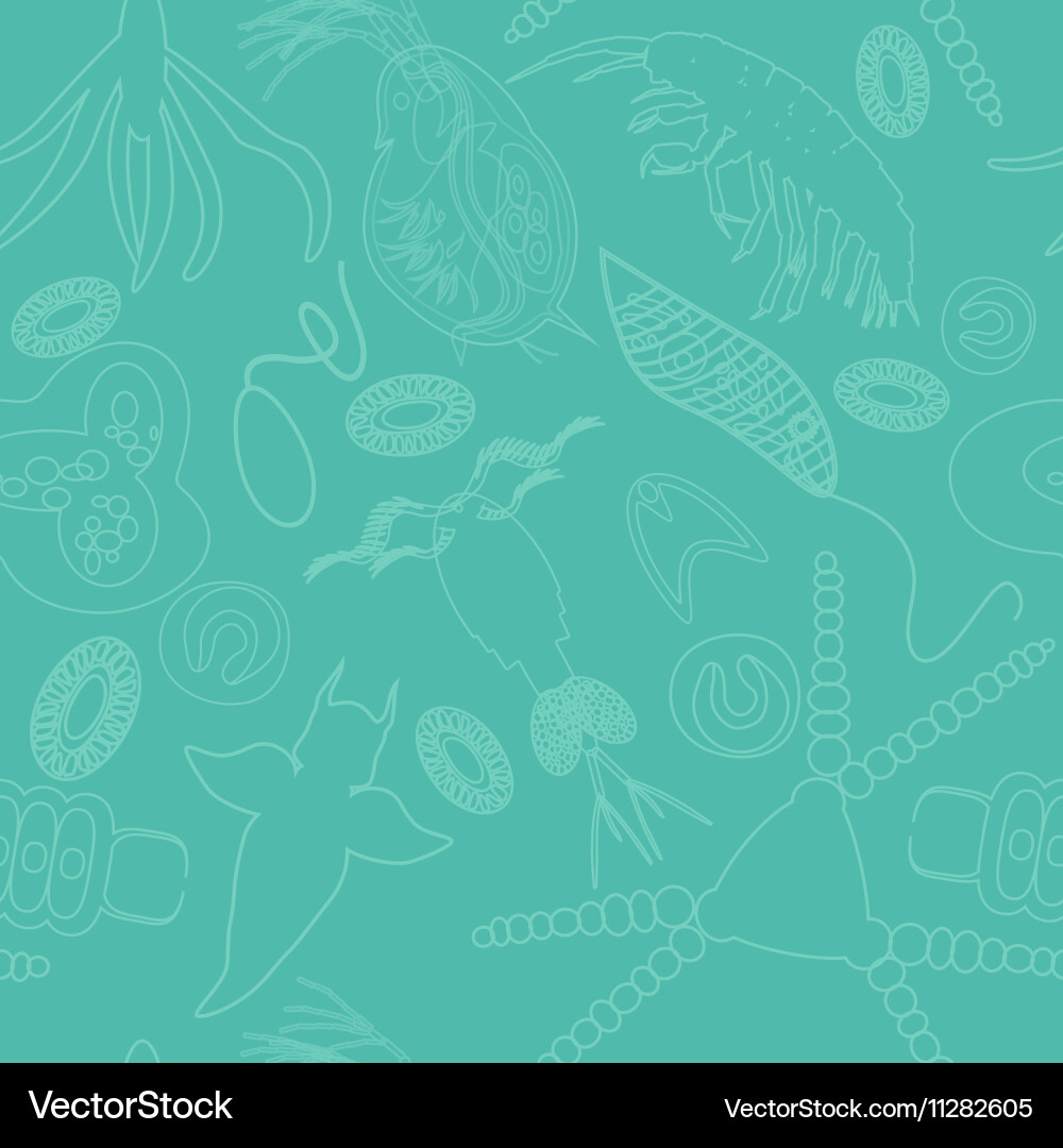 Plankton seamless pattern Royalty Free Vector Image