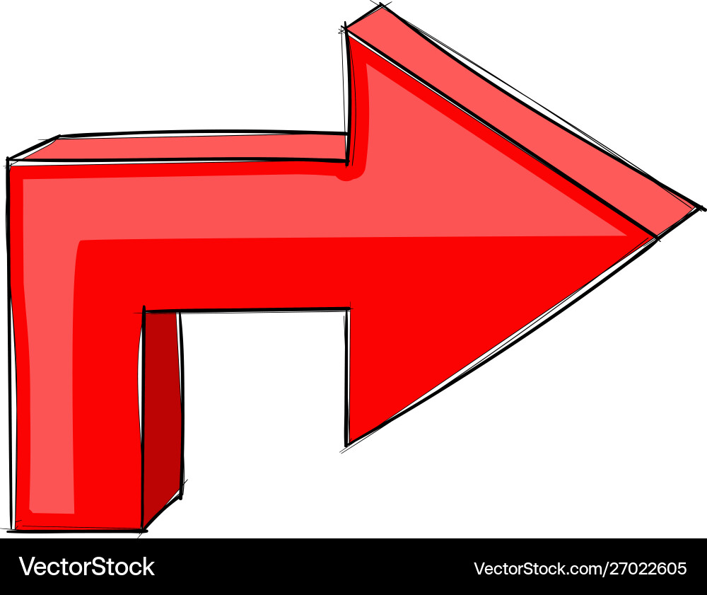 Red Right Turn Arrow Sign Royalty Free Vector Image