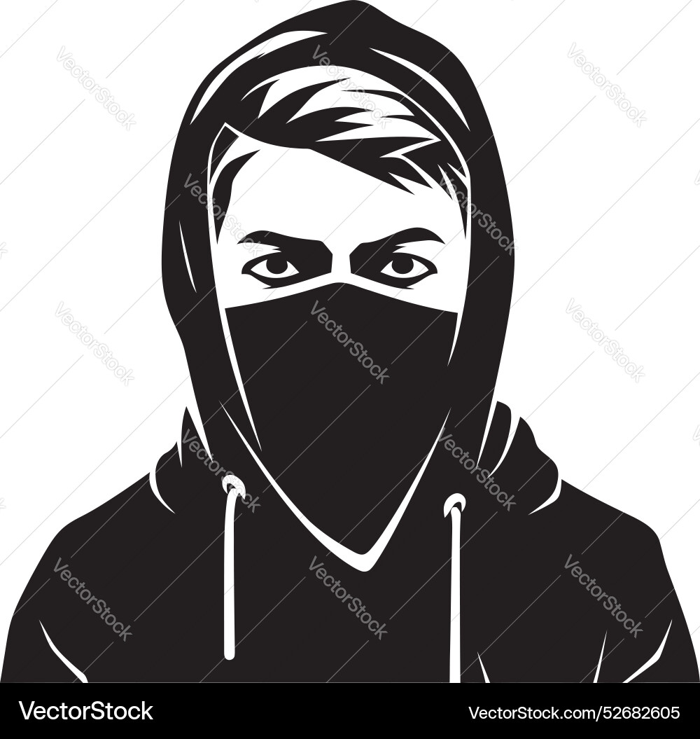 Silent guardian concealed identity and symbolic Vector Image