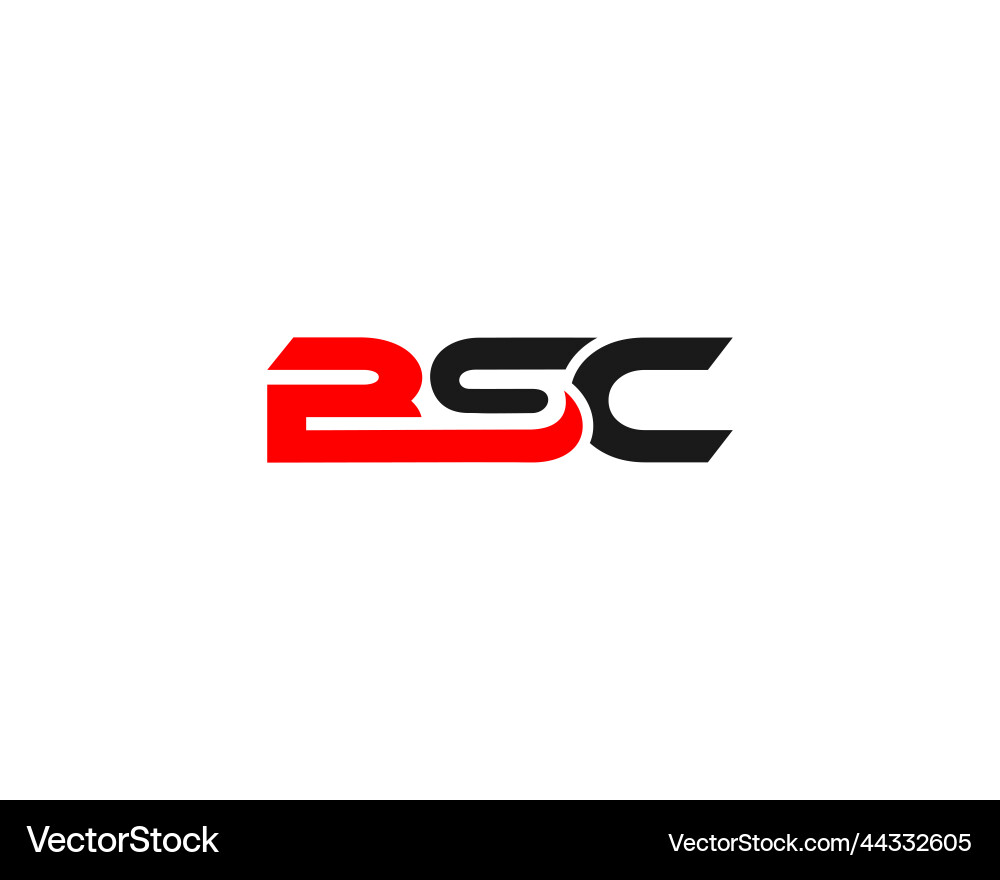 Simple modern letter bsc logo design Royalty Free Vector