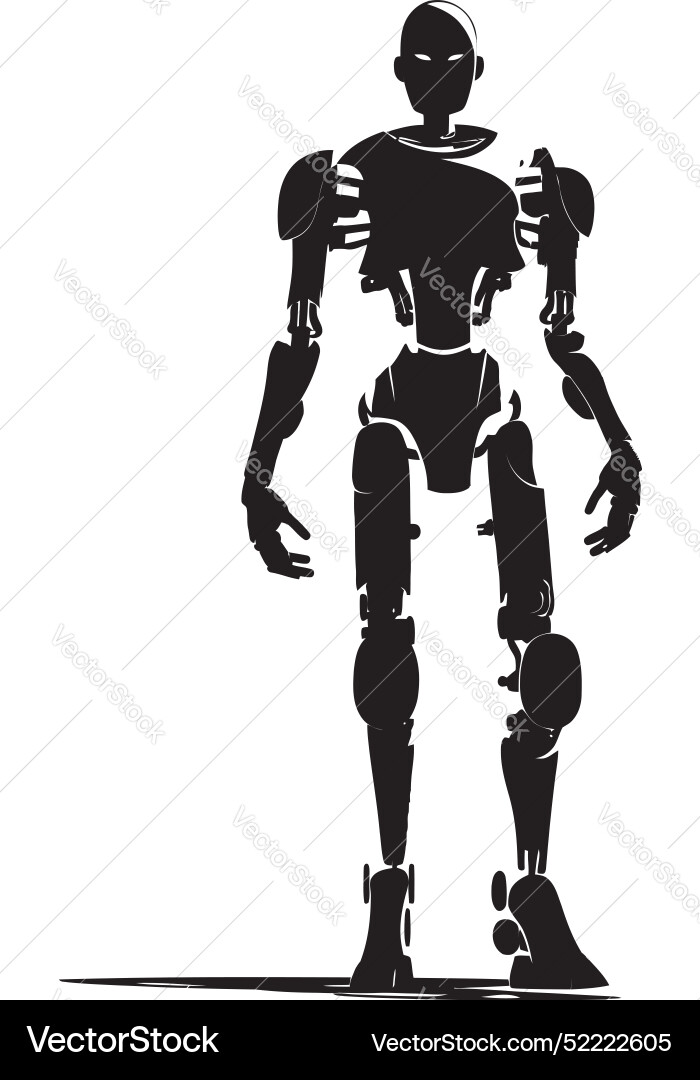 Techframe humanoid bot icon metalmind advanced Vector Image