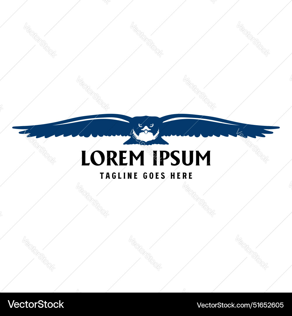 Vintage retro flying eagle hawk falcon bird Vector Image