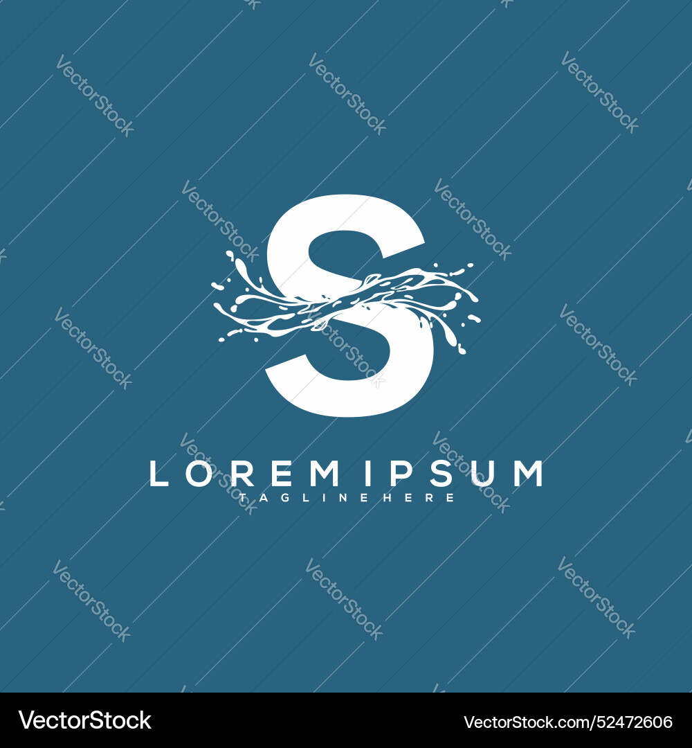 Abstract initial s logo design concept water Vector Image