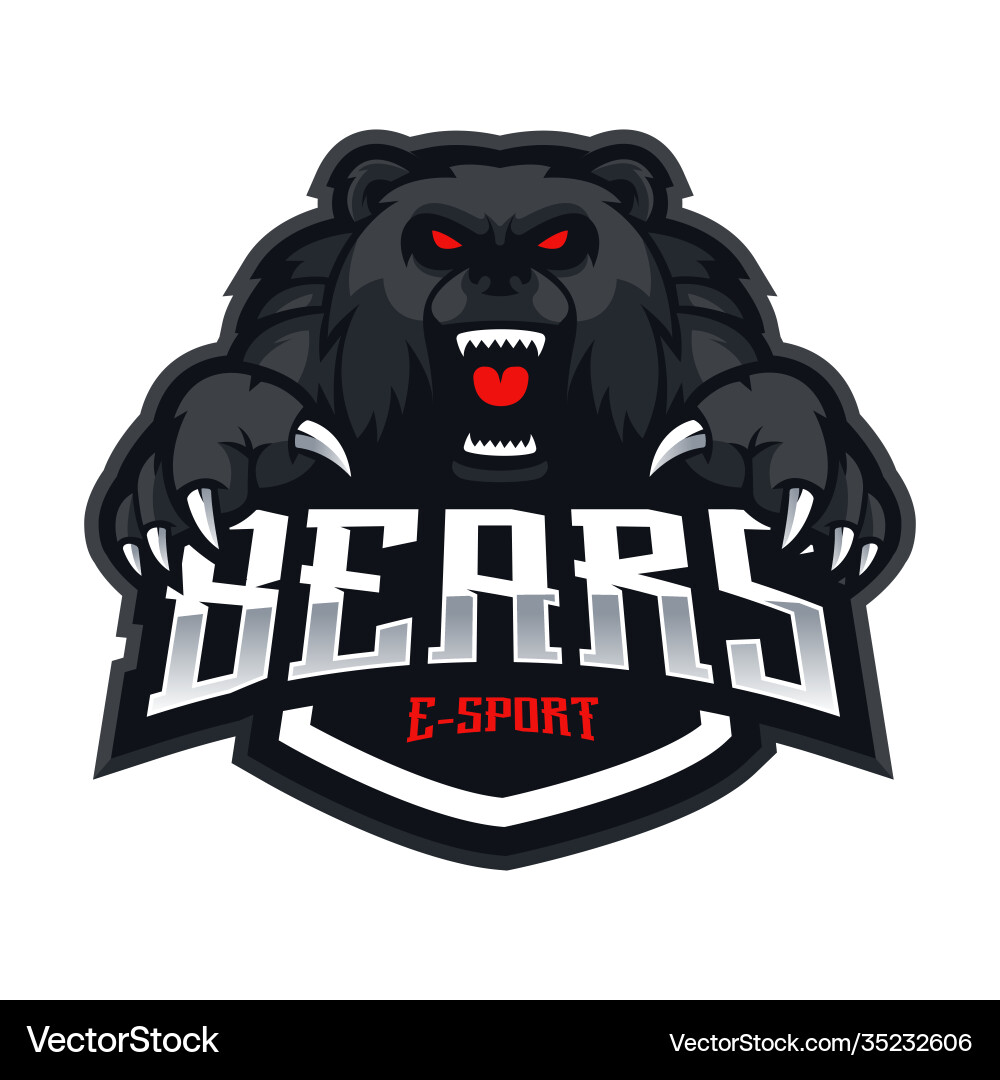Aggressive Bear Sport Logo Royalty Free Vector Image