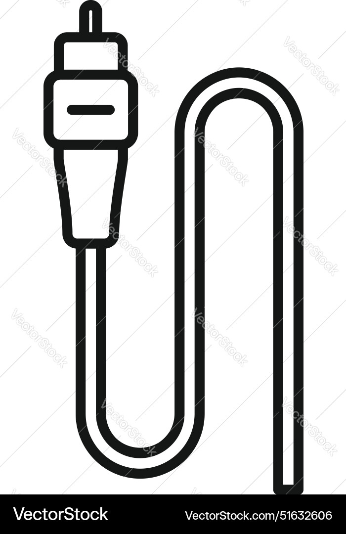 Audio cable jack with wire forming a loop icon Vector Image