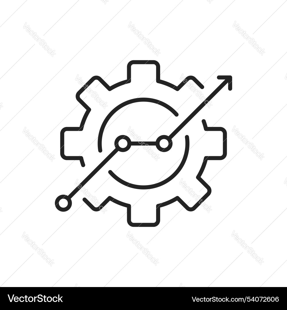 Black thin line gear like insight or metric icon Vector Image