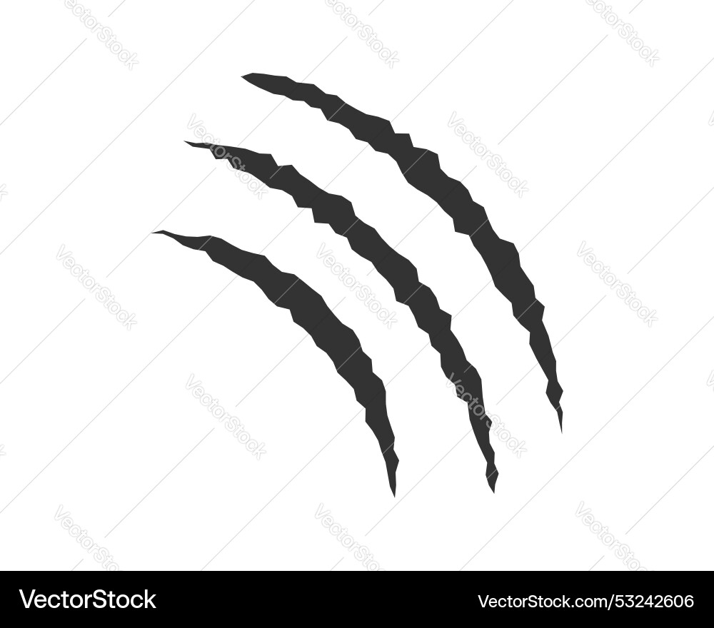 Claws scratches animal monster mark design Vector Image