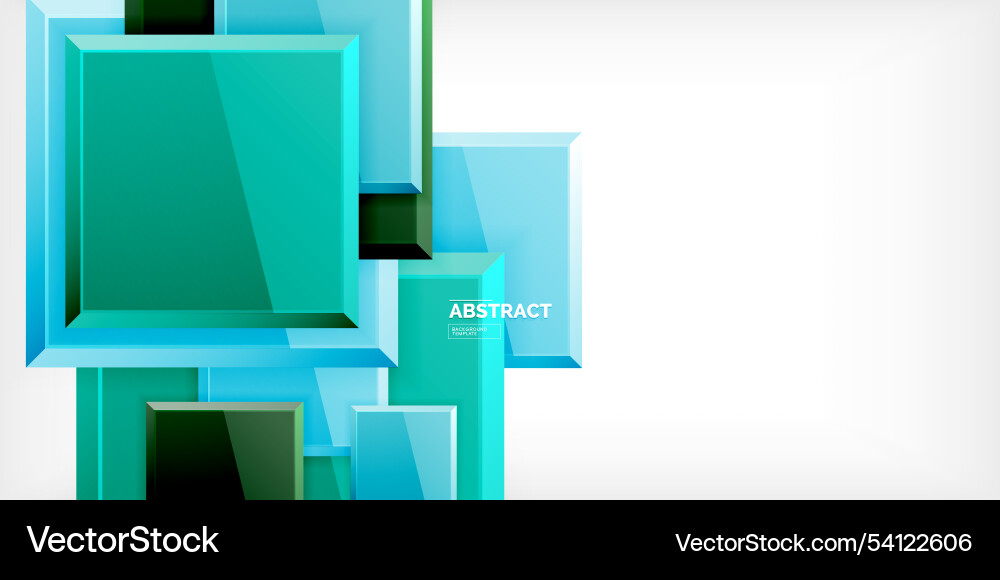 Colorful squares with reflections abstract Vector Image