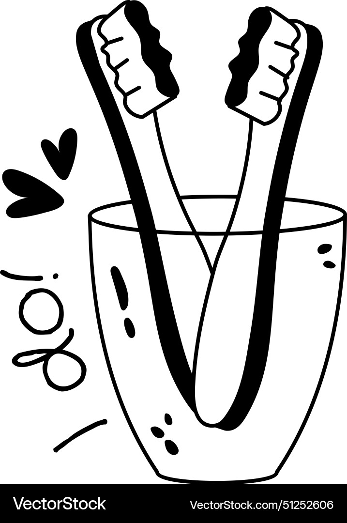 Couple toothbrushes Royalty Free Vector Image - VectorStock