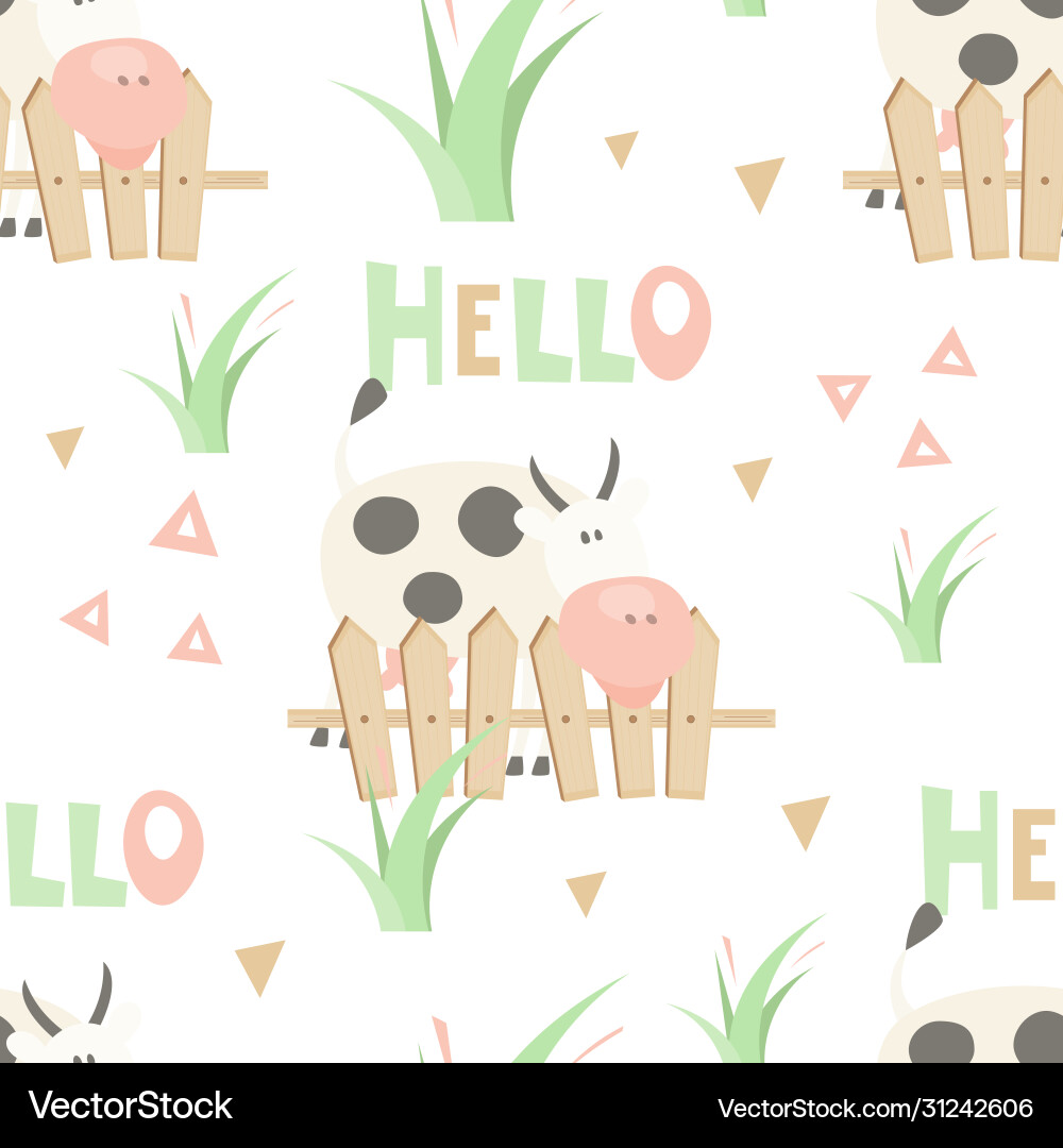 Cute Farm Animals Pattern Royalty Free Vector Image