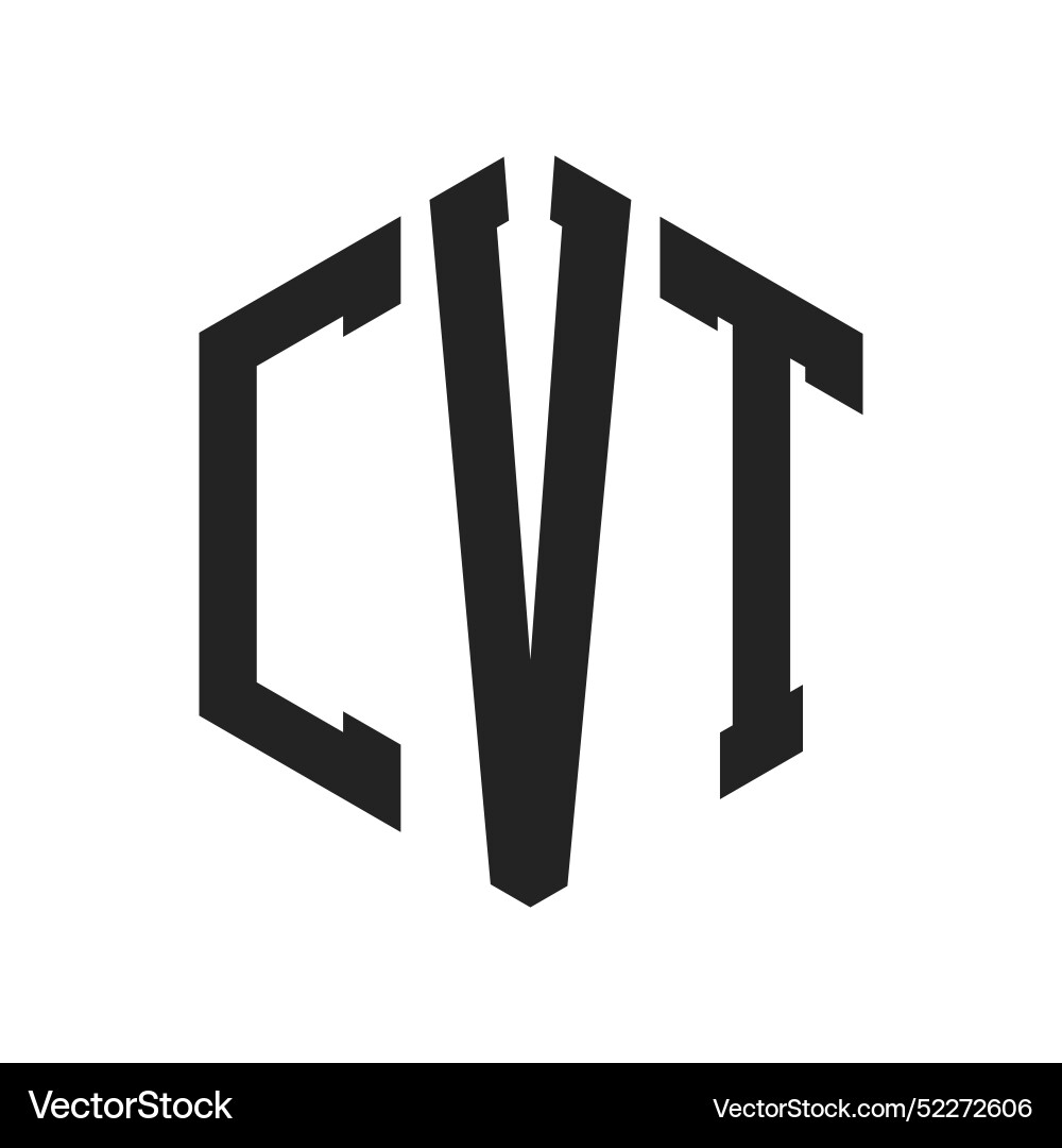 Cvt logo design initial letter monogram Royalty Free Vector