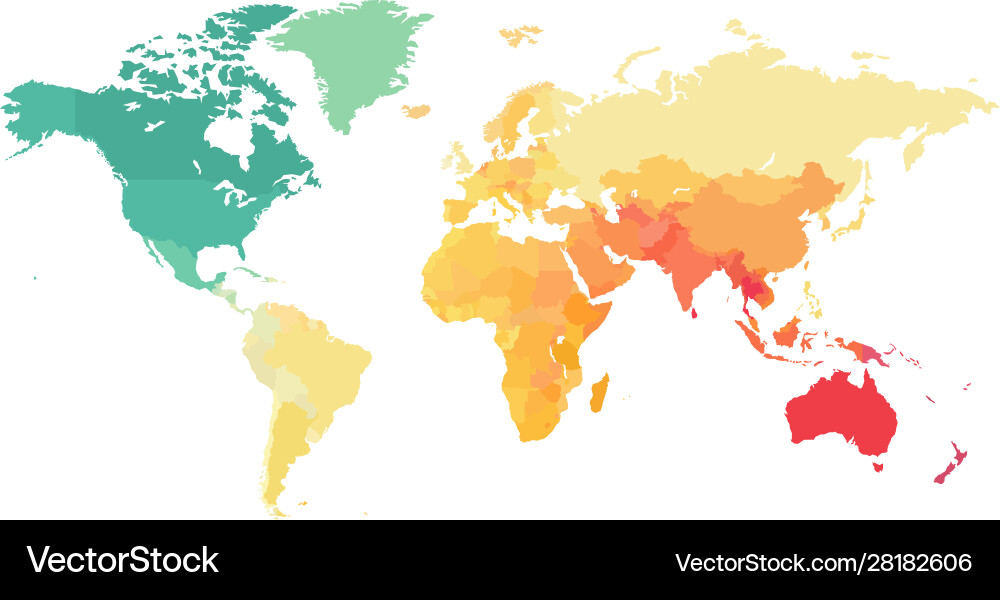 Detailed colorful map world Royalty Free Vector Image