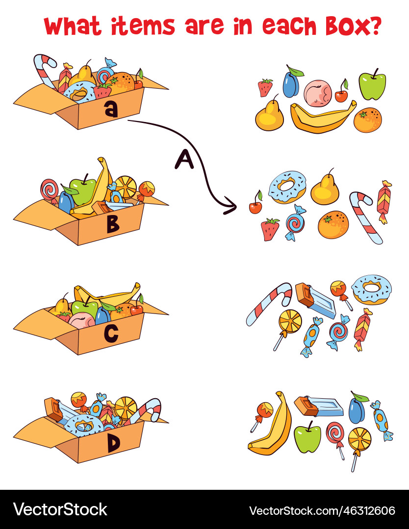 Educational Box Puzzle Game Royalty Free Vector Image