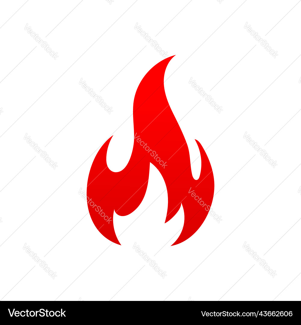 Fire with long waving red tongues icon Royalty Free Vector