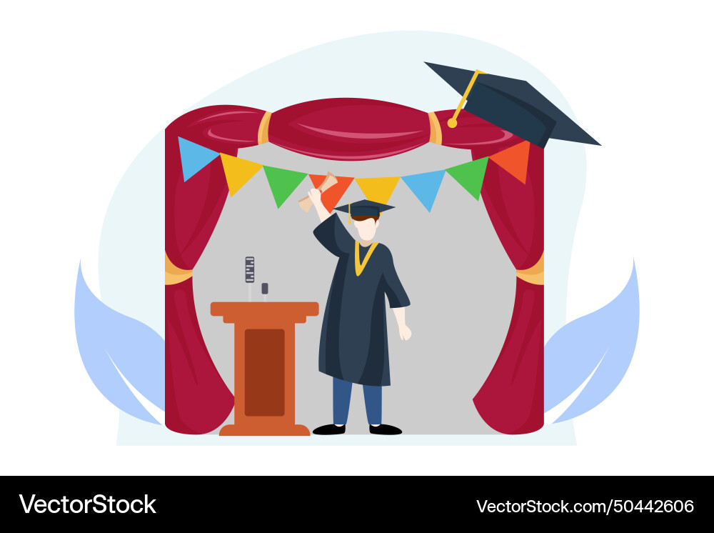 Graduation flat design Royalty Free Vector Image