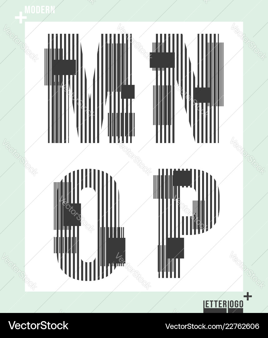 Letter font template modern design Royalty Free Vector Image