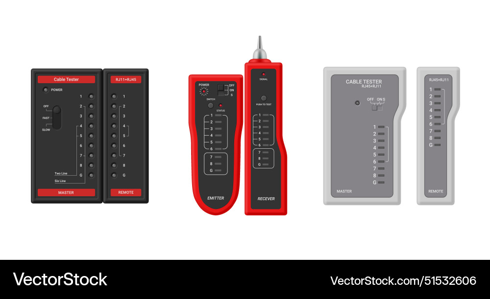 Network lan cable tester electronic engineer Vector Image