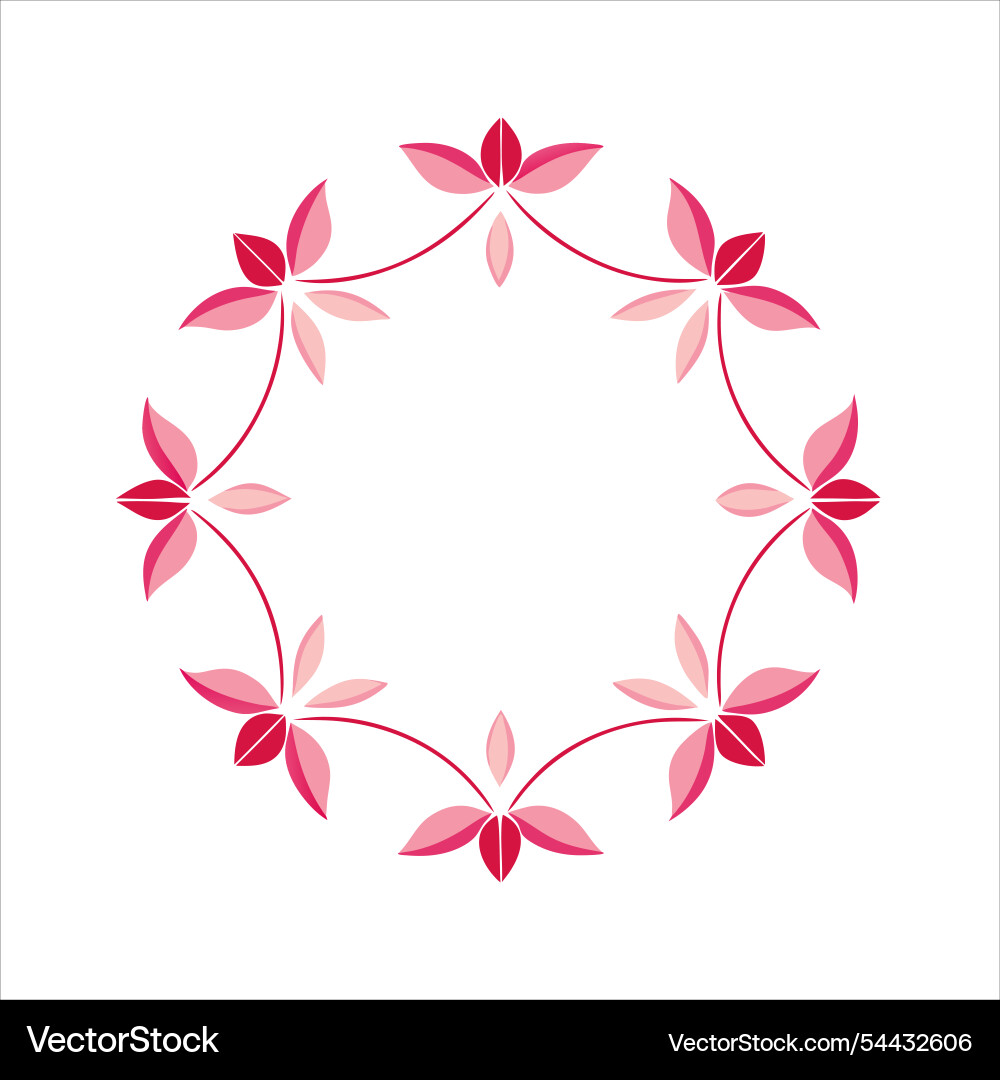 Simple petals line border decor art Royalty Free Vector