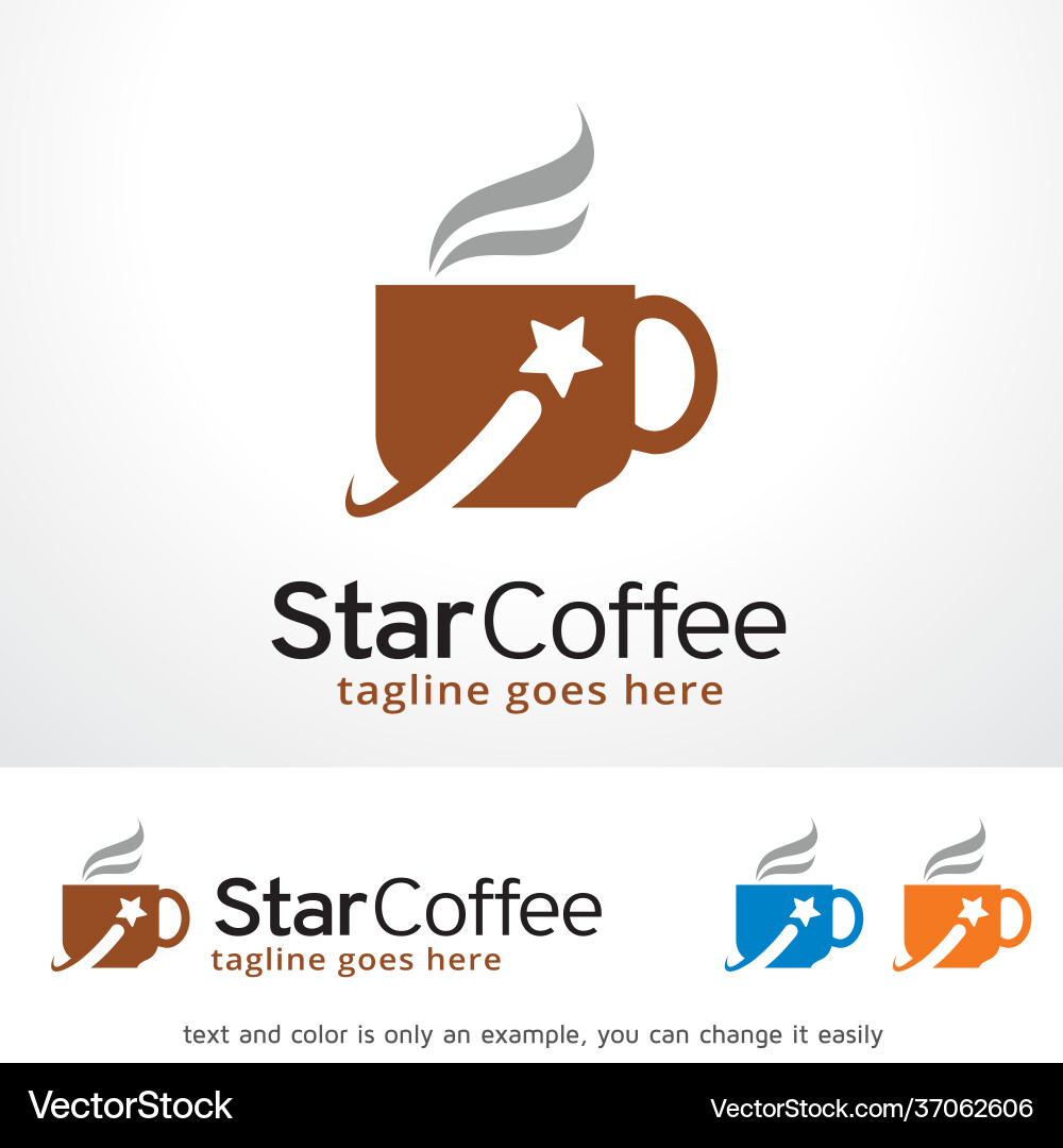 Star coffee logo template design Royalty Free Vector Image