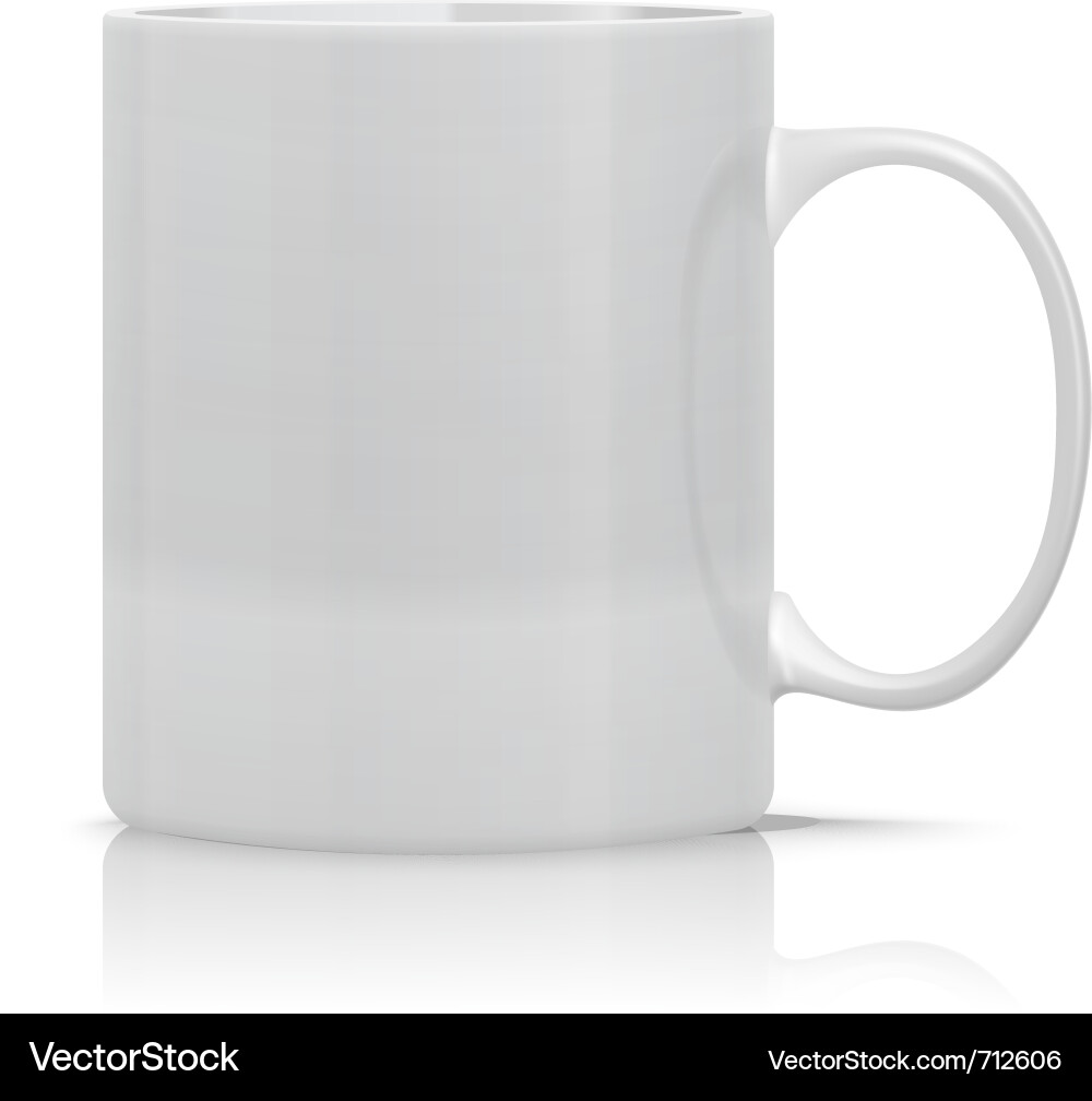 White mug Royalty Free Vector Image - VectorStock