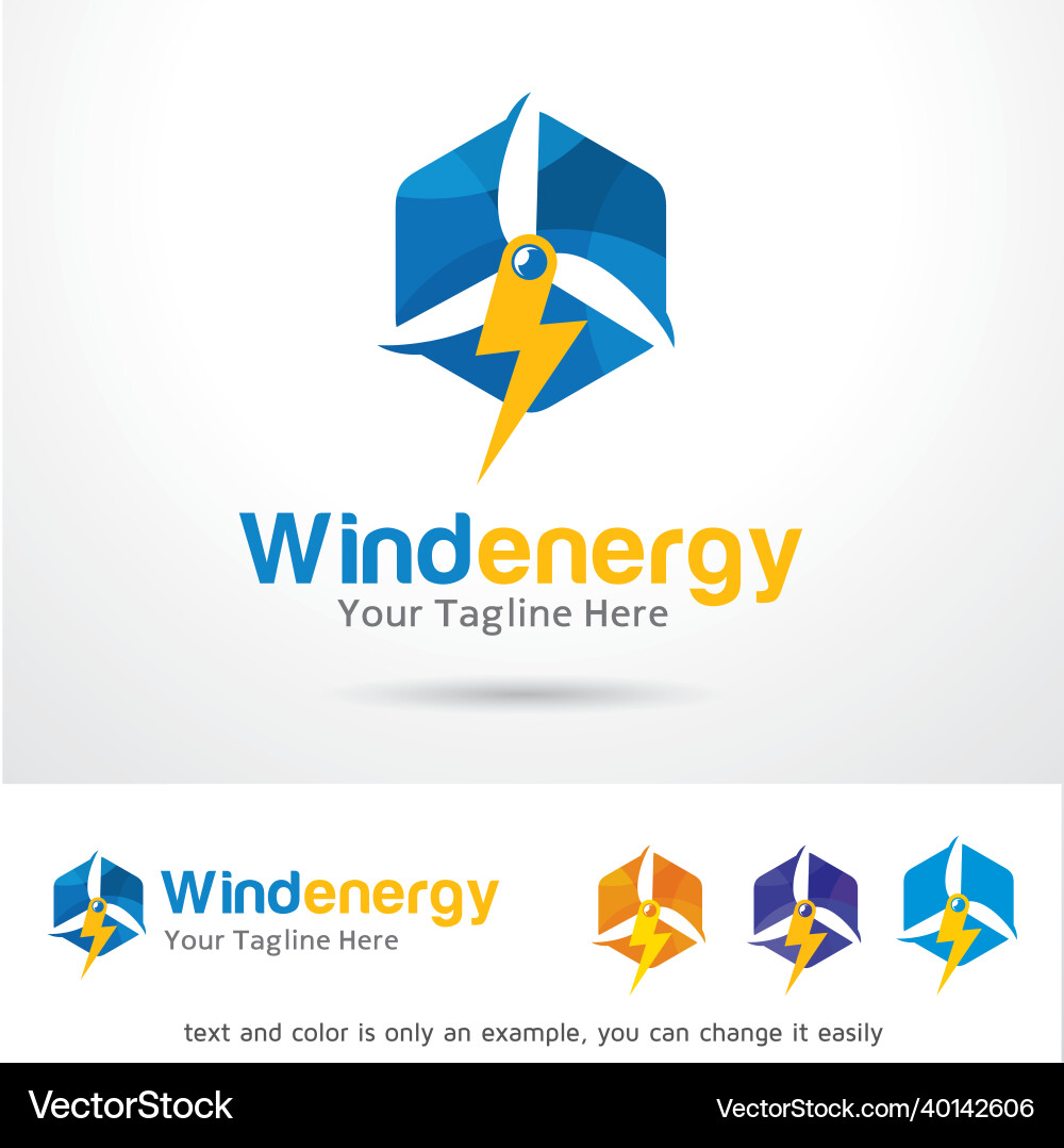 Wind energy logo template Royalty Free Vector Image
